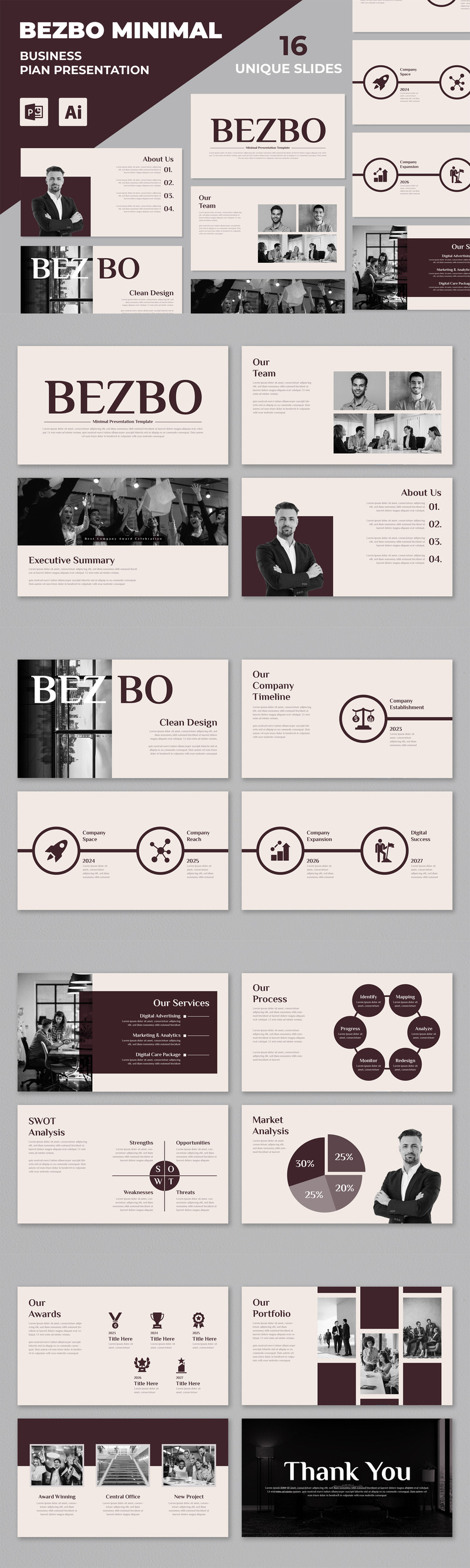 Minimal Presentation Template Design Layout - TemplateMonster
