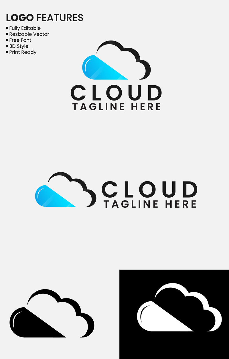 Cloud premium logo design template #349477 - TemplateMonster