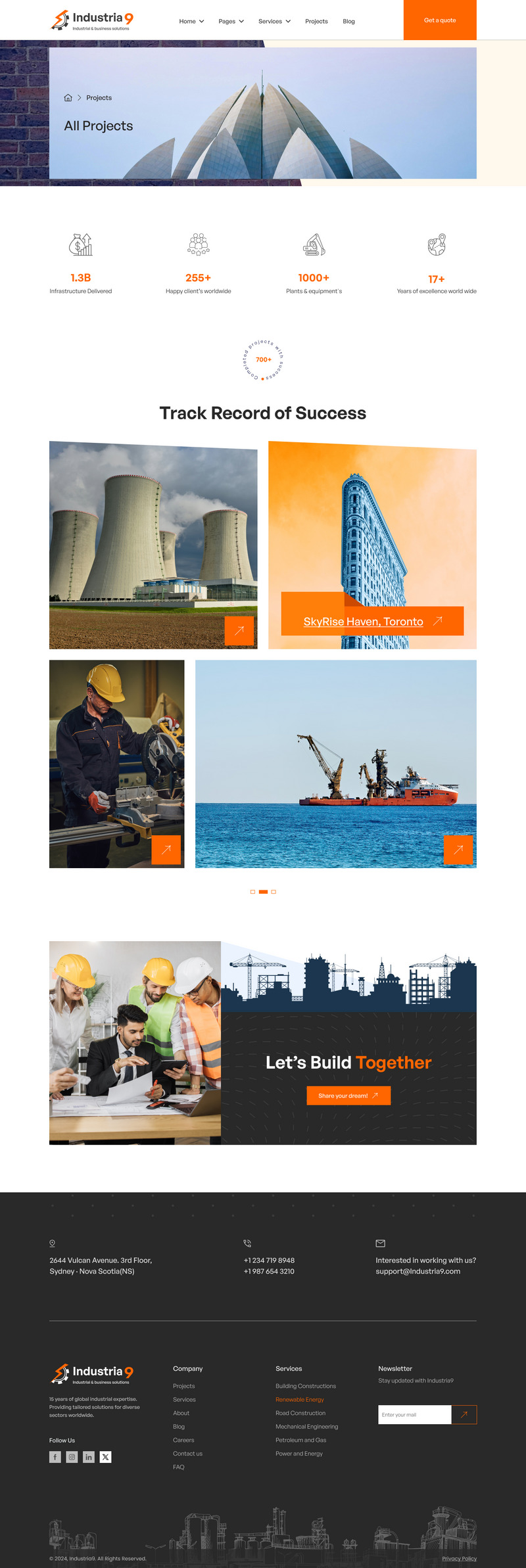 Industria9 - Factory, Industrial, and Building Construction Figma Template