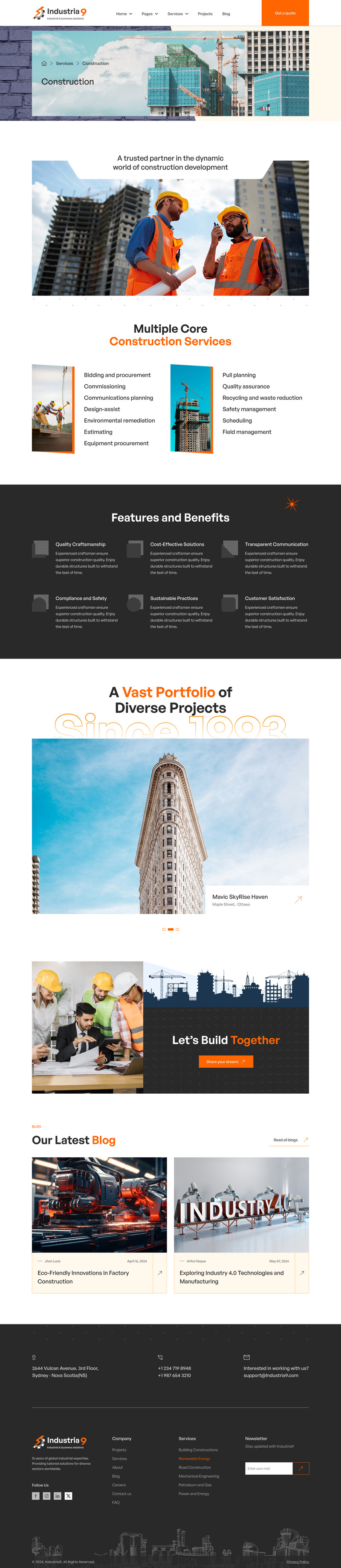 Industria9 - Factory, Industrial, and Building Construction Figma Template