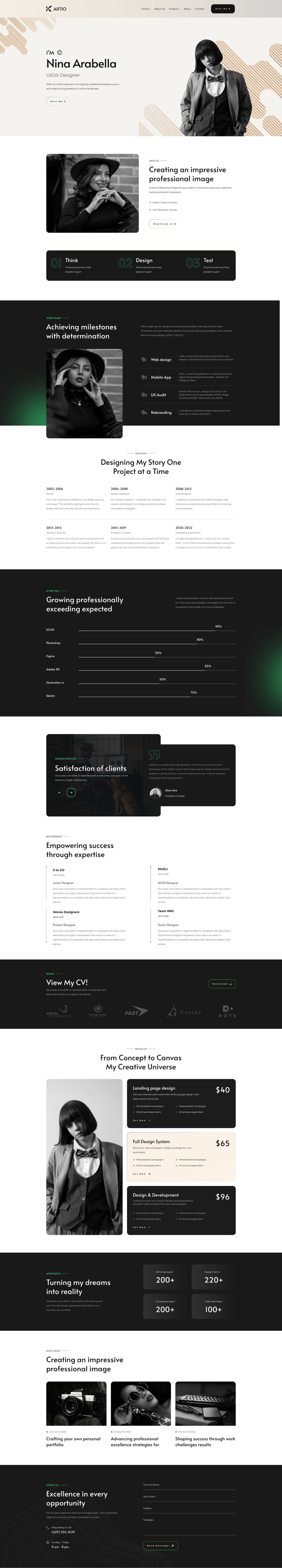 ARTIO - Personal Portfolio Figma Template - TemplateMonster