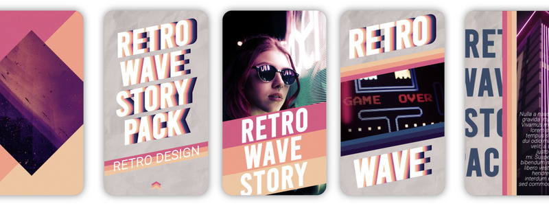 Retro Wave Stories Pack - Premiere Pro Template