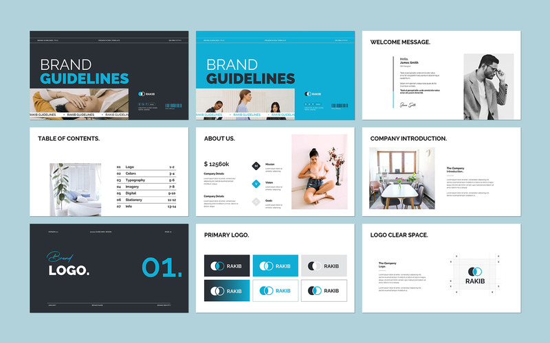 Branding Guidelines PowerPoint Template - TemplateMonster