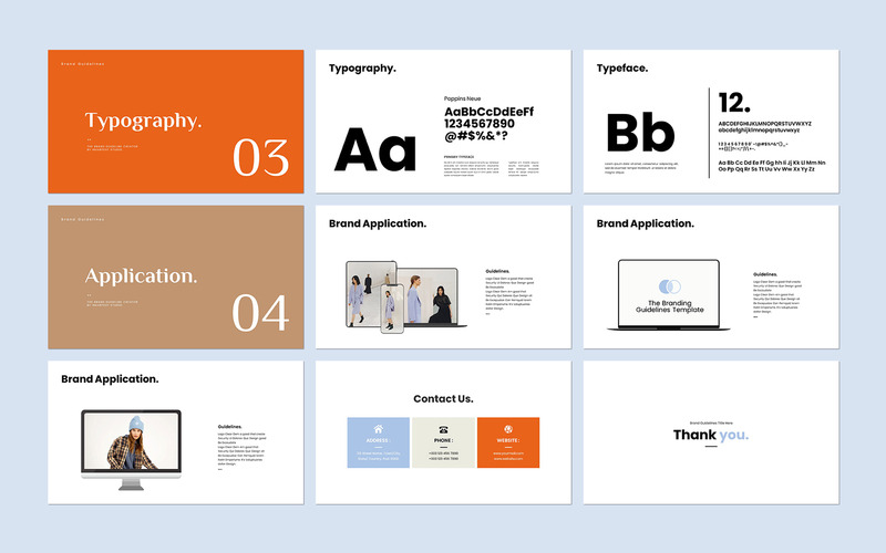 Brand Guidelines Guide PowerPoint Template - TemplateMonster