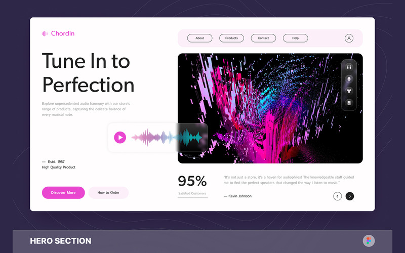 ChordIn - Sound and Audio Store Hero Section Figma Template