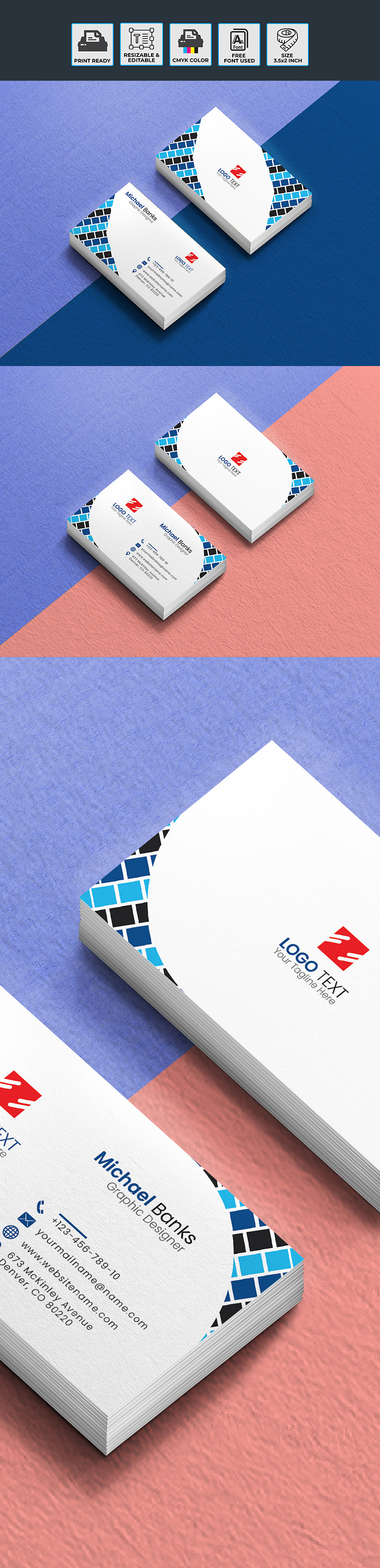 Minimalist Business Essentials Card Template x2 Design