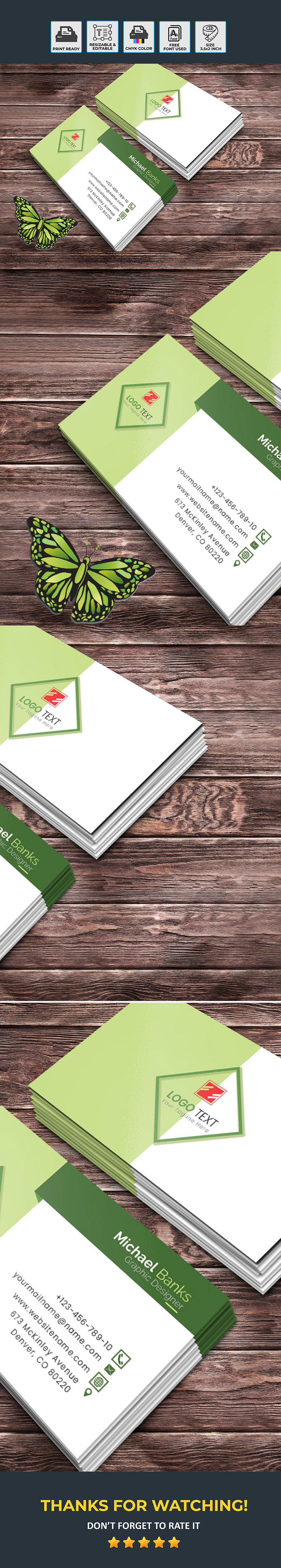 Business Card Templates - Corporate Canvas Cards