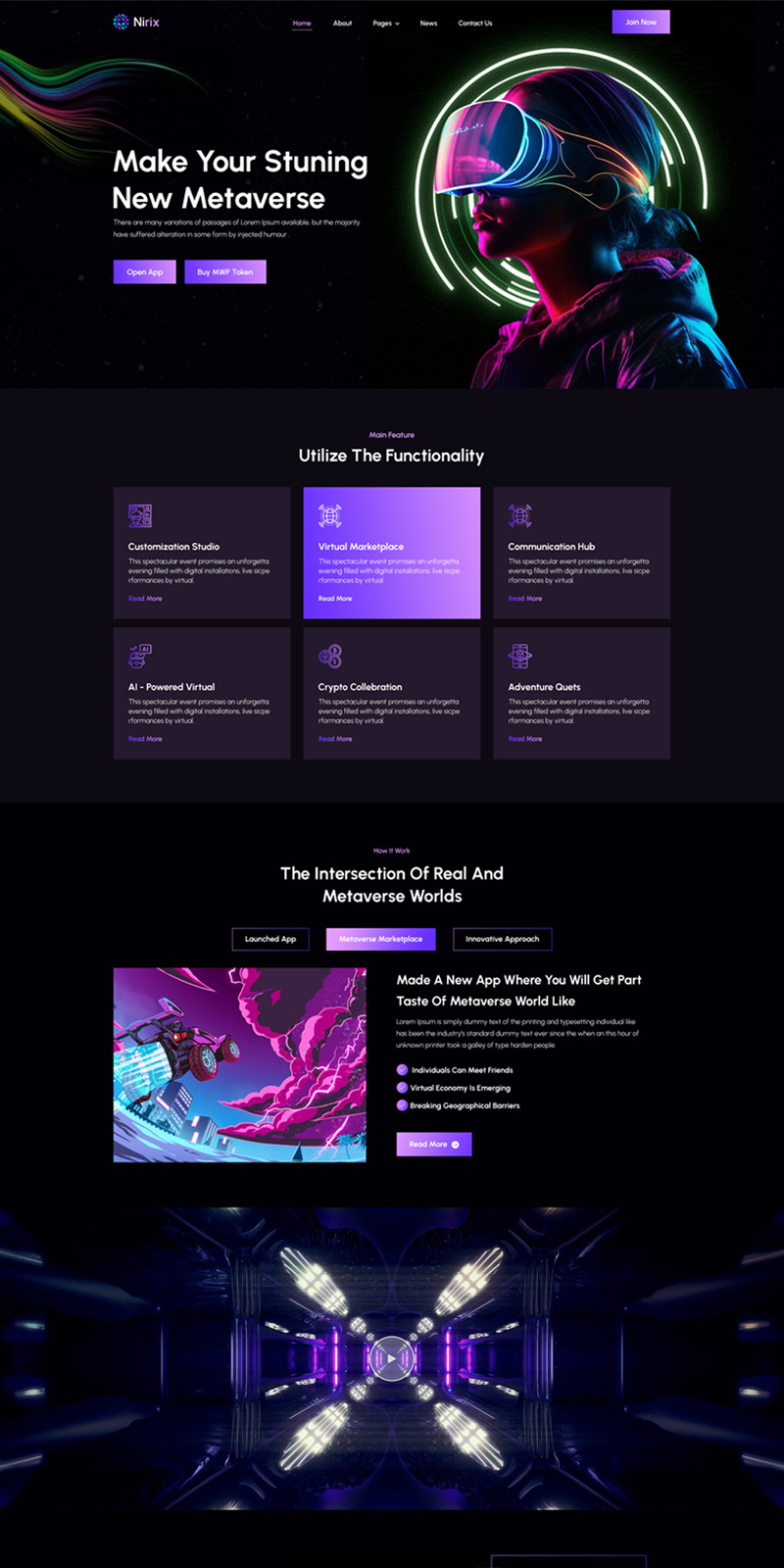 Nirix Metaverse PSD Template #380059 - TemplateMonster