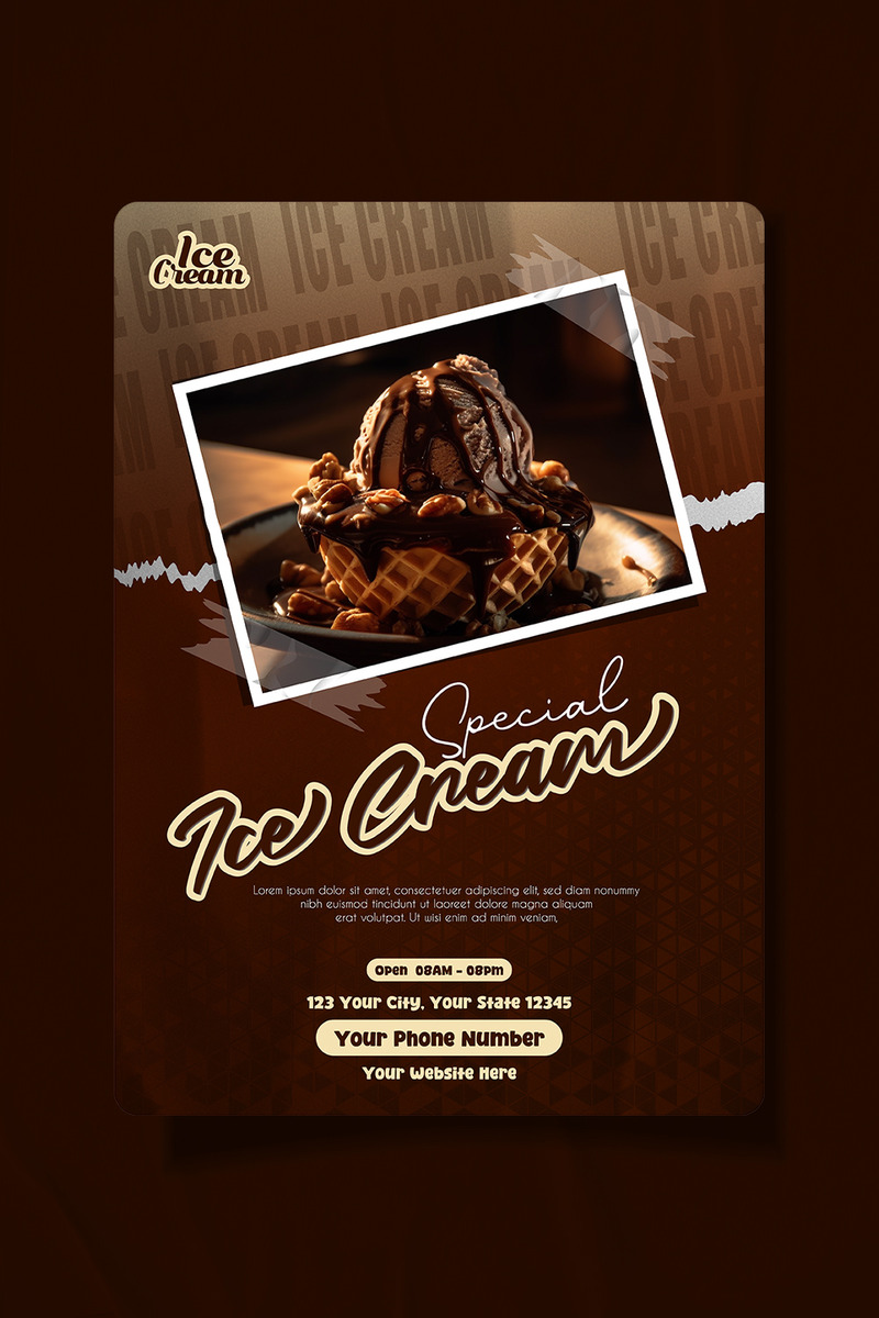 Creative ice cream promotional poster design