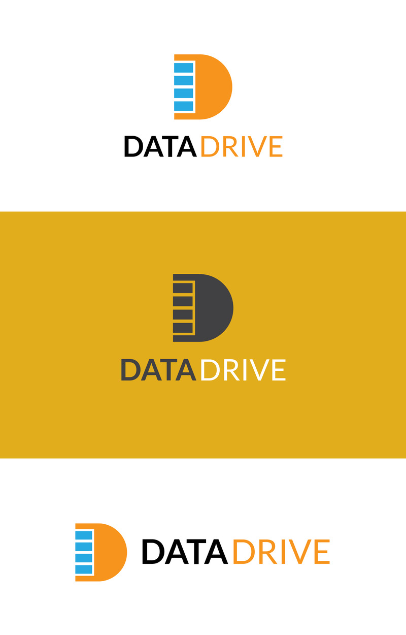 Modelo de logotipo moderno do DataDrive - TemplateMonster