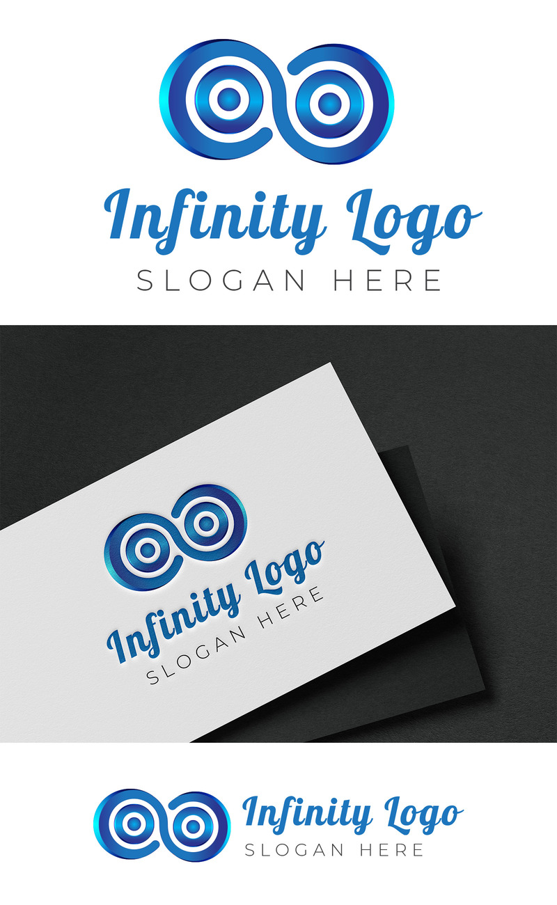 Creative Blue Infinity Logo Template - TemplateMonster