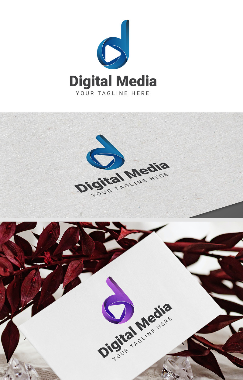 Letter d Digital Media Logo #352165 - TemplateMonster