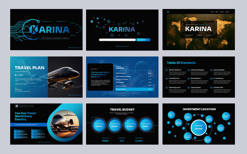 Karina Travel Agency Animated Google slide Template