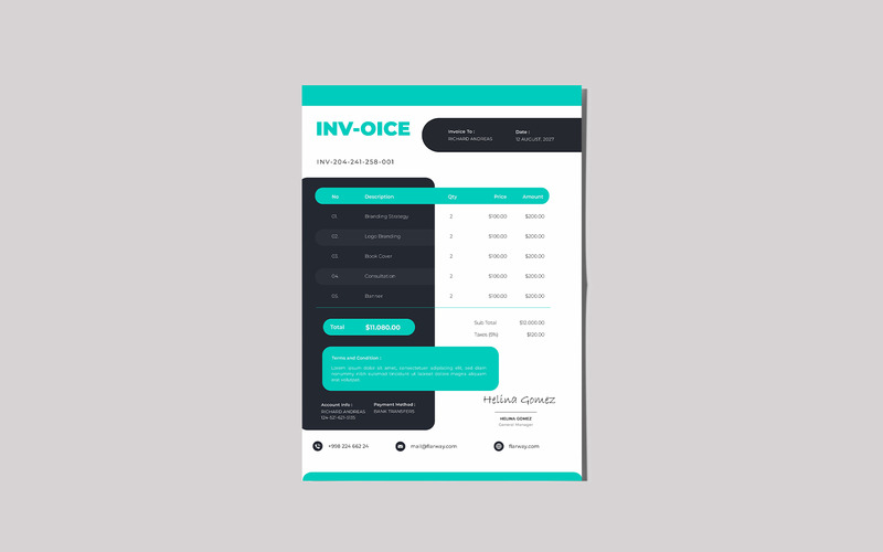 Edit With a Style Invoice Template #375770 - TemplateMonster