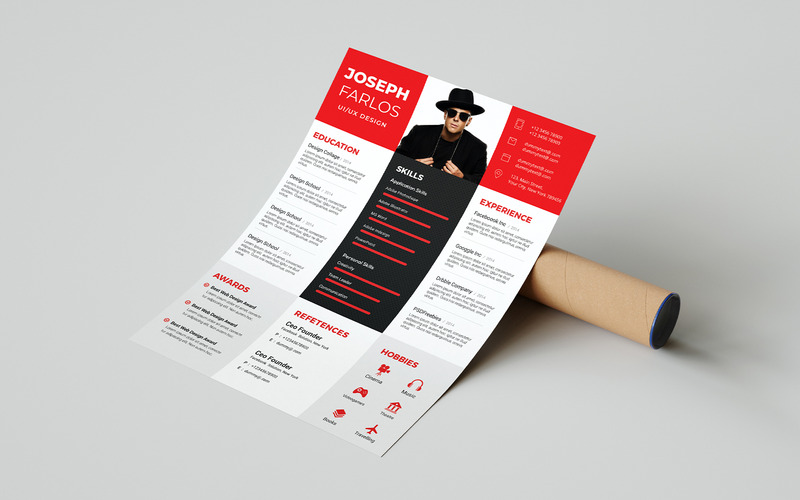 Joseph Ultra Resume | CV Template #376492 - TemplateMonster