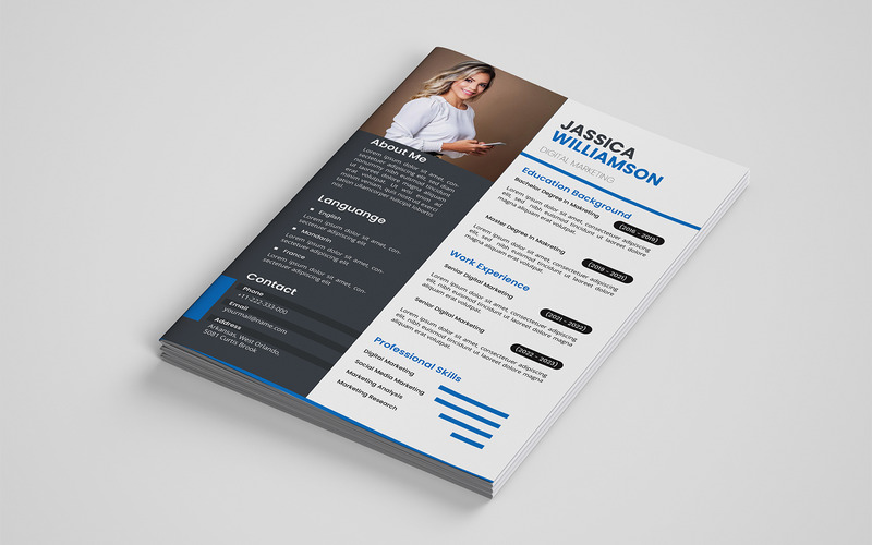 Jessica Easy Edit Resume | CV Template - TemplateMonster