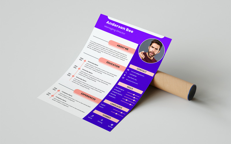 Combind Resume | CV Design Template #375265 - TemplateMonster