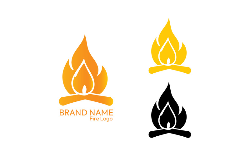 Modèle de conception de logo de flammes de feu