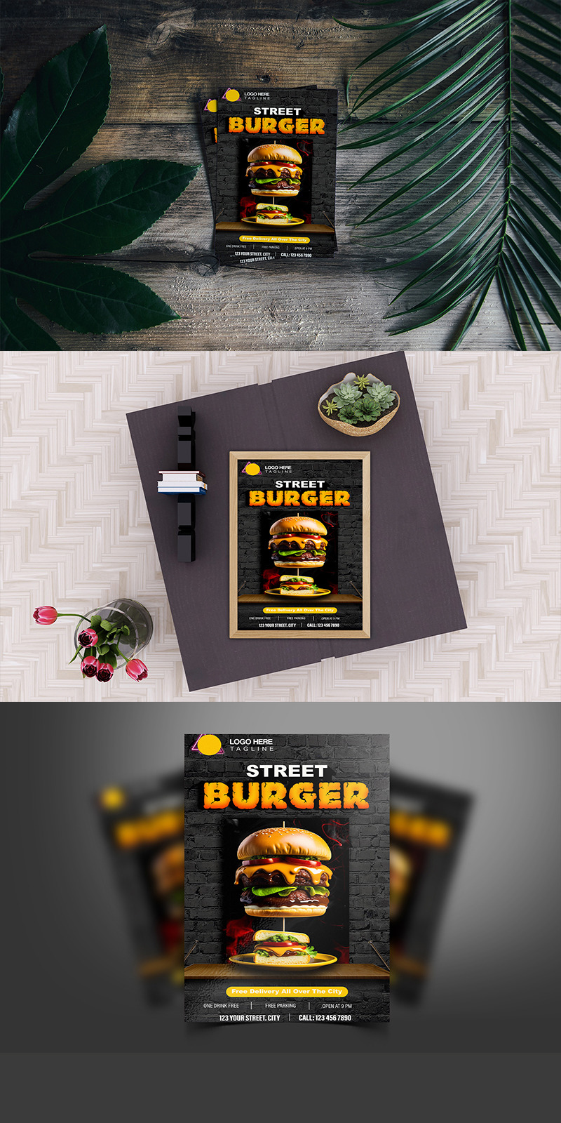 Street Burger/King Burger Flyer #369435 - TemplateMonster
