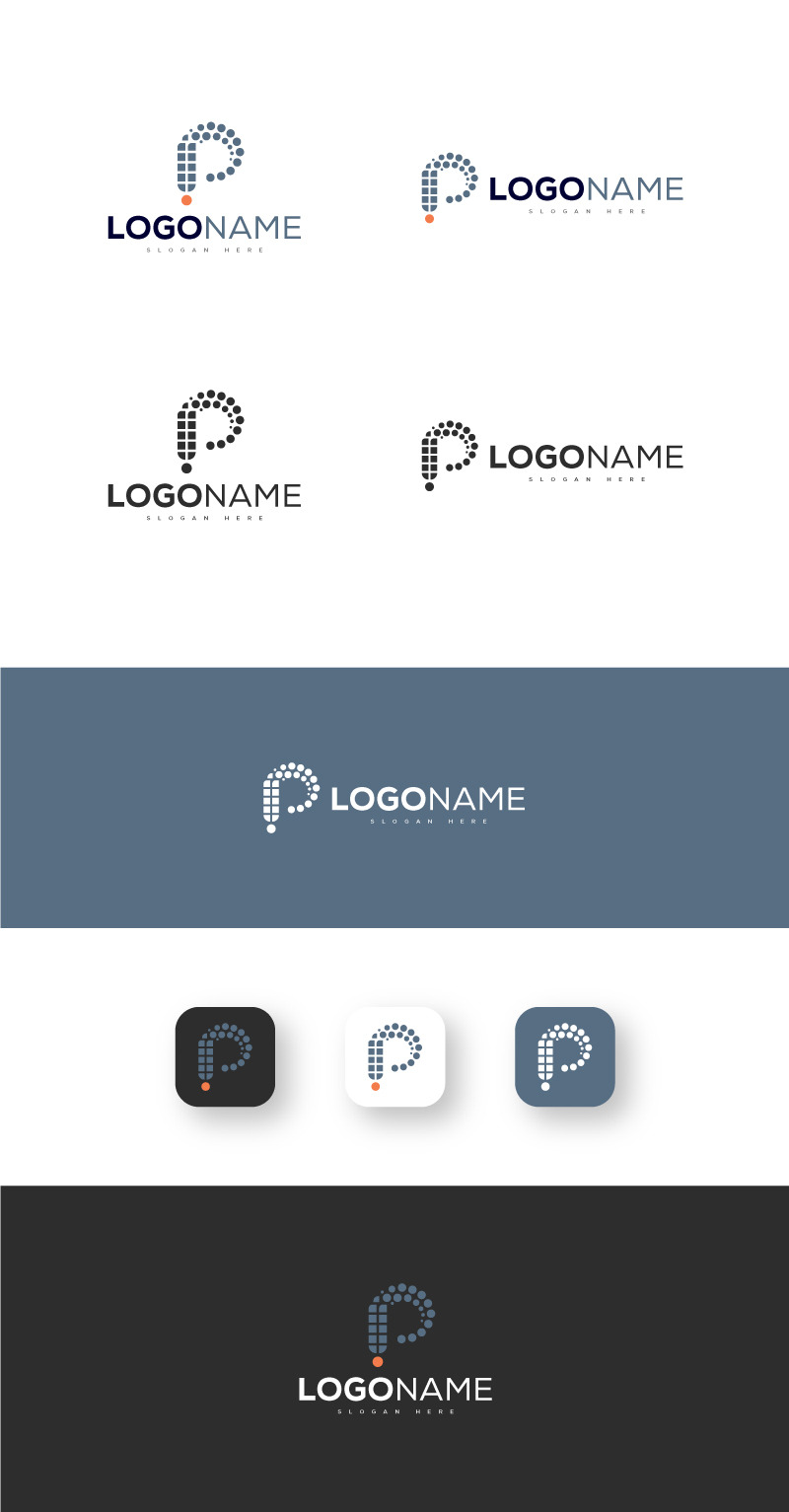 Letter P - Technology Logo #366565 - TemplateMonster