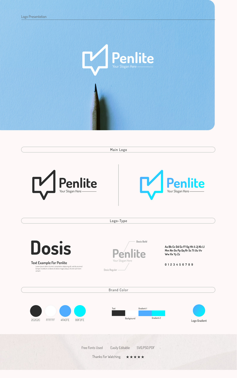 Penlite - Customizable Logo for Digital and Analog Writting Media