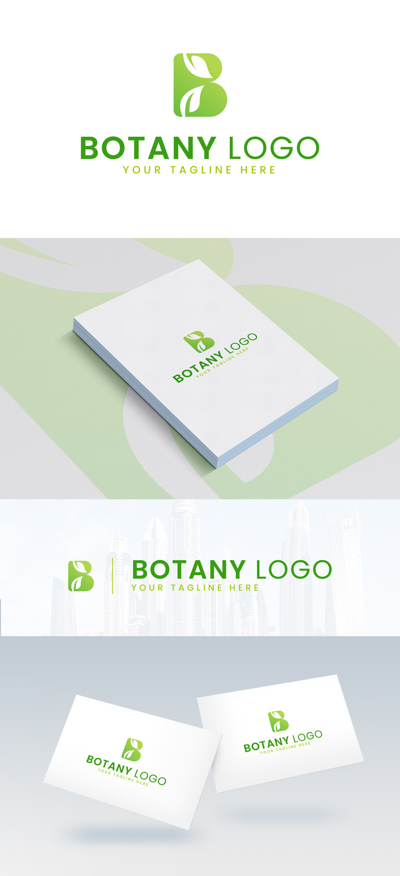 Botany Logo Template with Letter B #364305 - TemplateMonster