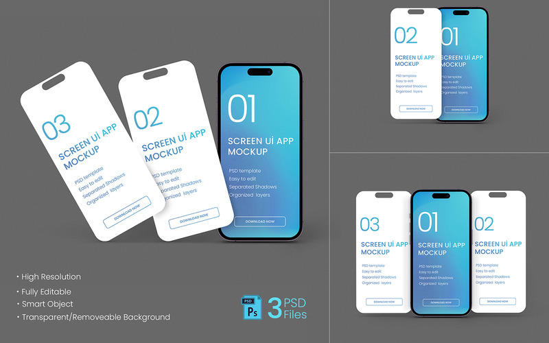 Mobile App UI Screen Presentation Mockup - TemplateMonster