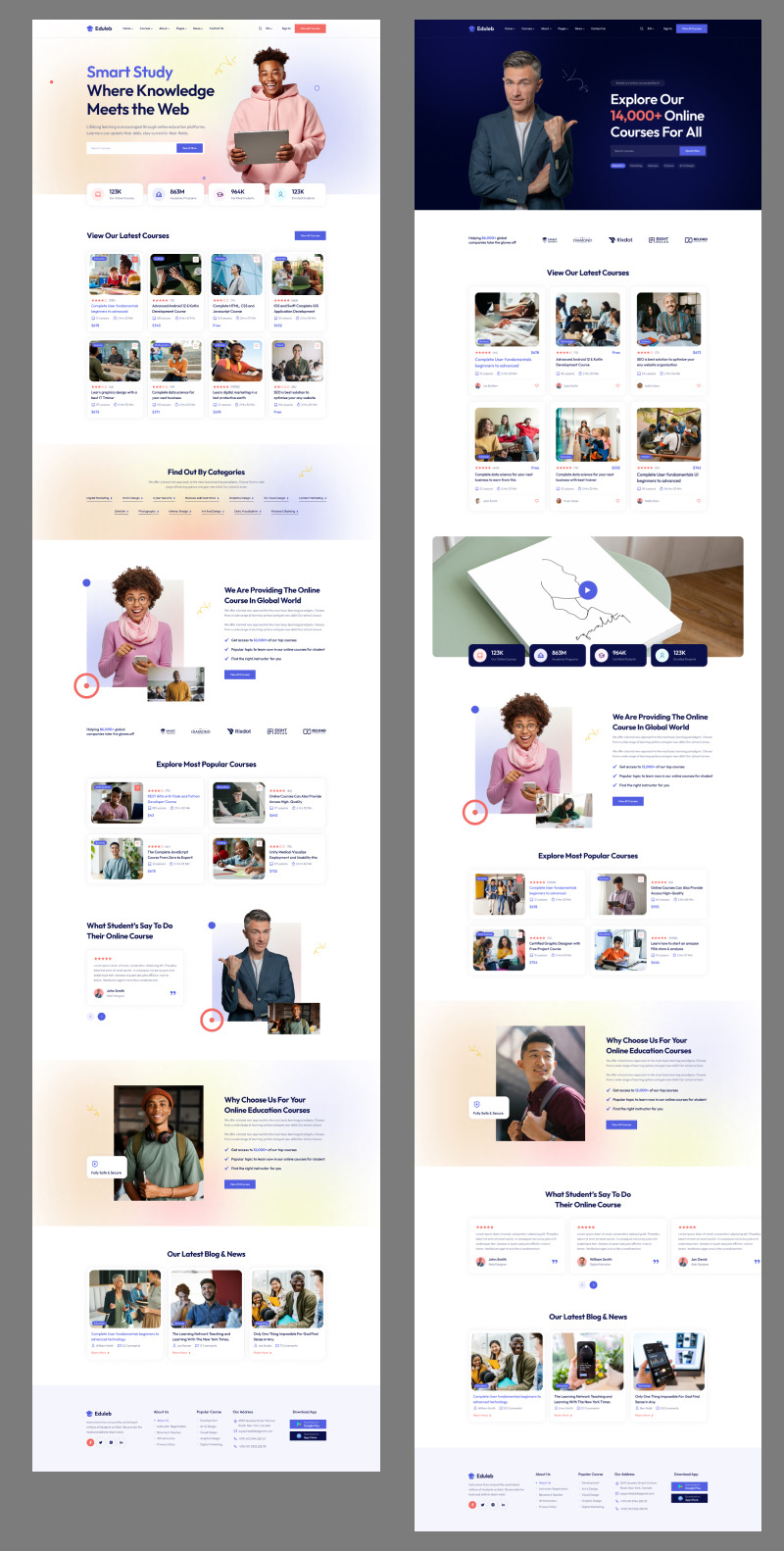Online Education Course Figma Template - TemplateMonster