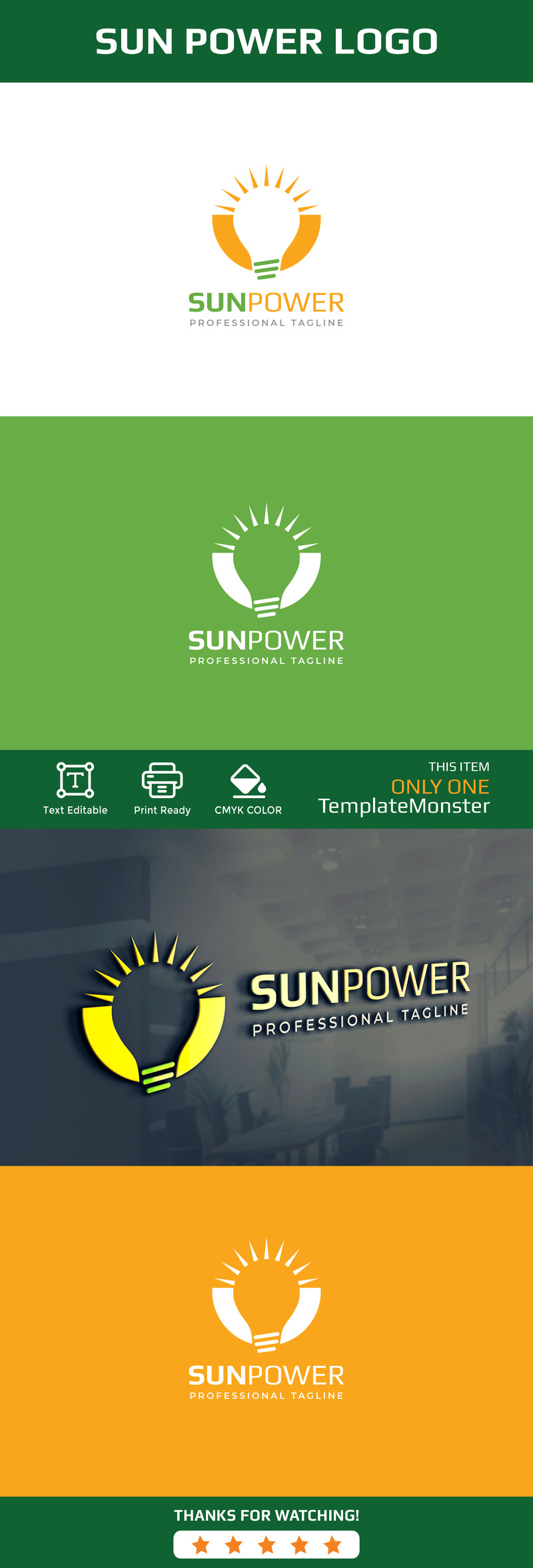 Sun Power Sun Sun Light Logo Design Template