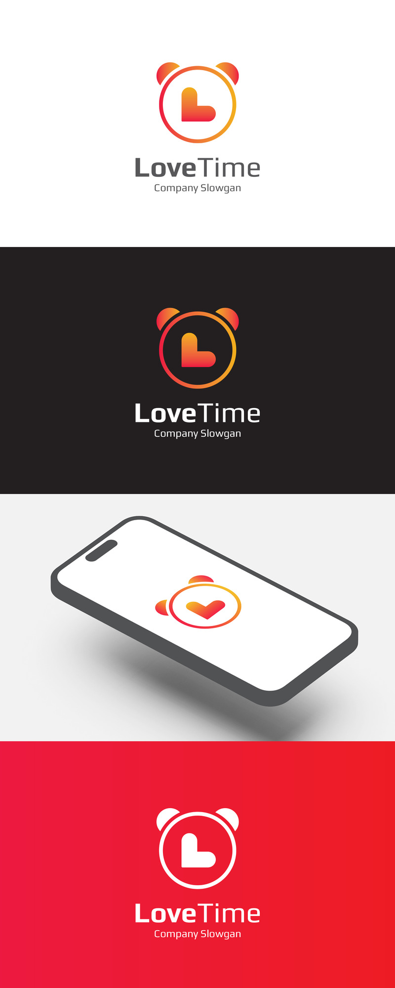 Love Time Logo Design concept #366570 - TemplateMonster