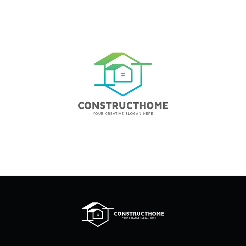 Home Construction Logo Design Template - TemplateMonster