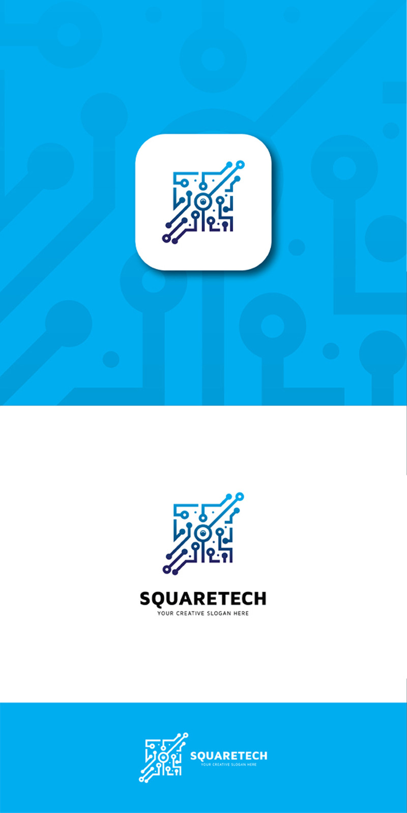 Square Tech Logo Design Template FREE - TemplateMonster