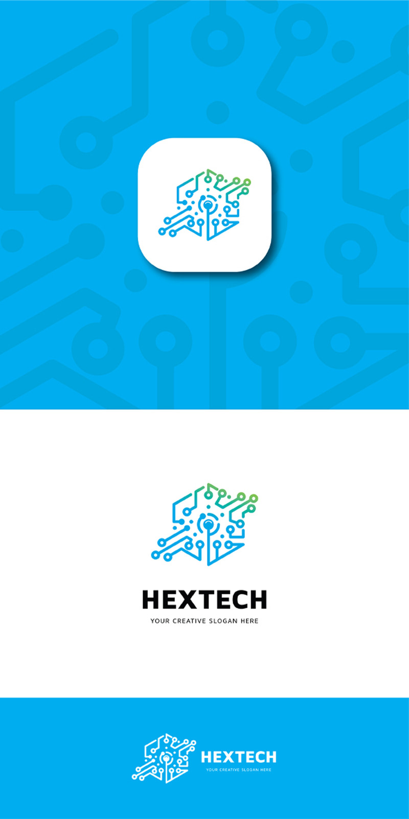 Hexagonal Tech Logo Design Template FREE - TemplateMonster