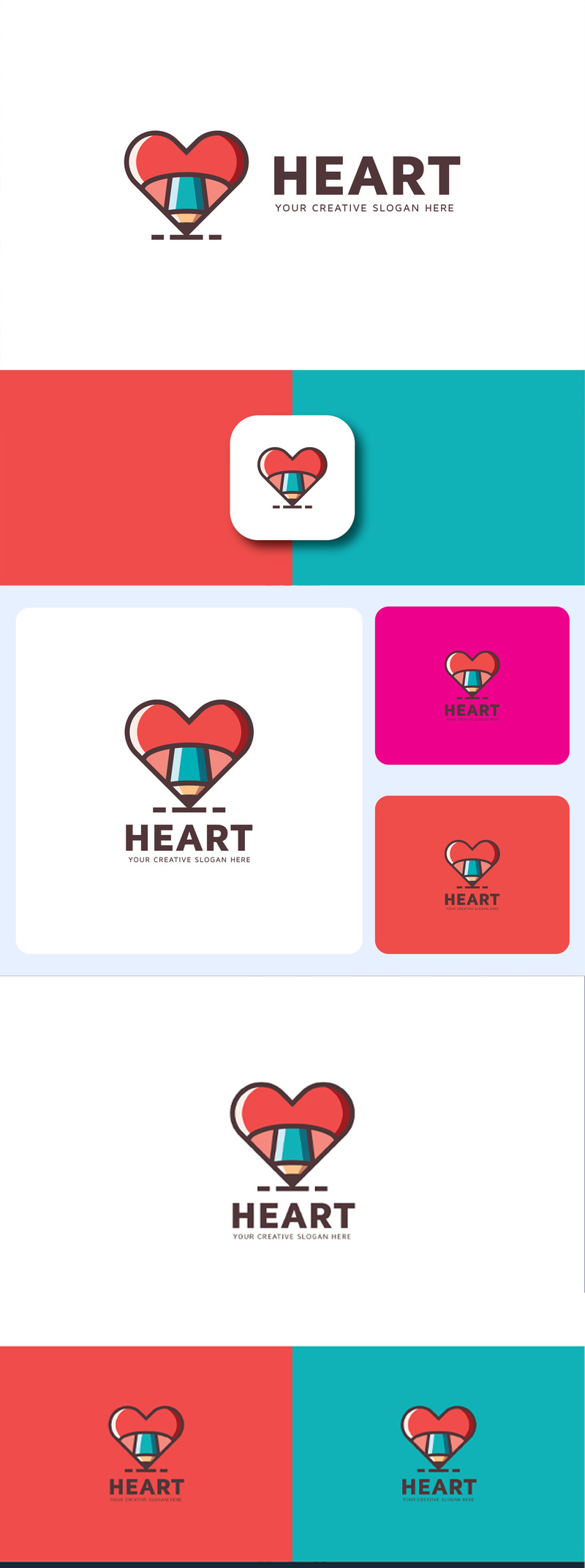 Heart Art Logo Design Template #405246 - TemplateMonster