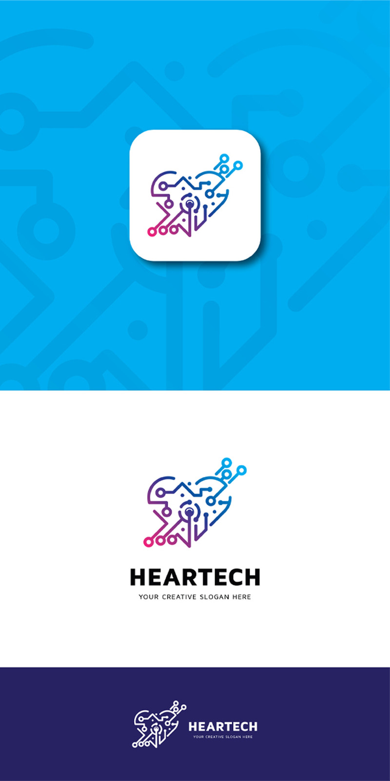 Heart Tech Logo Design Template #408532 - TemplateMonster