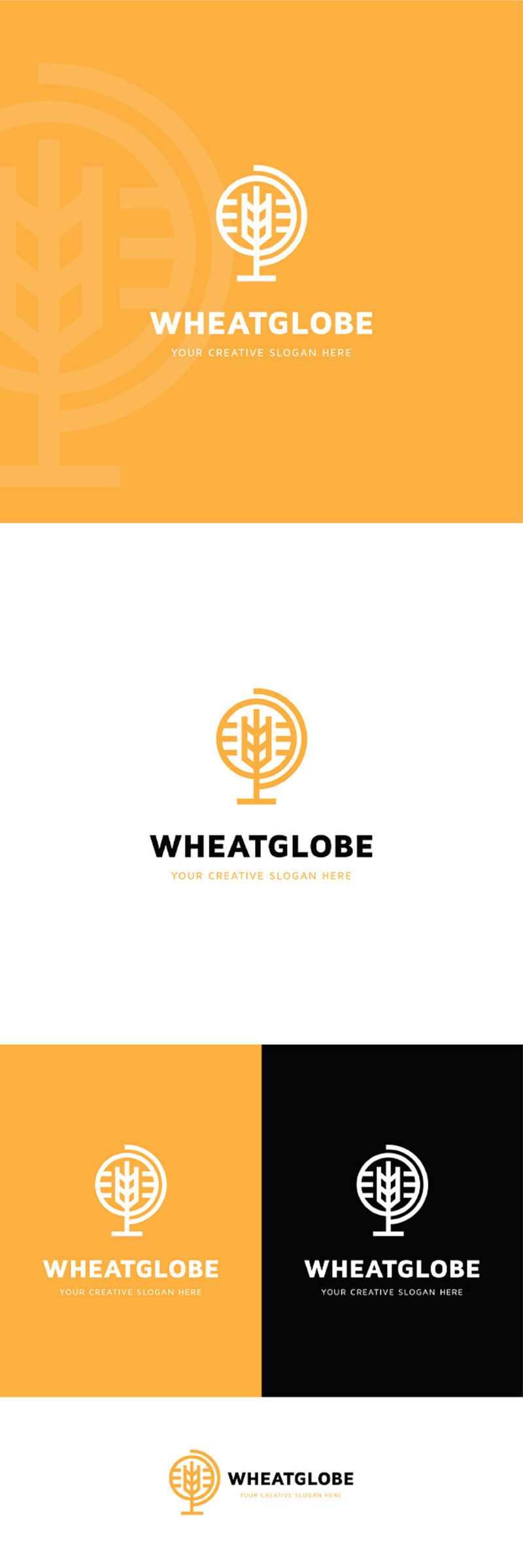 Plantilla de diseño de logotipo de trigo global