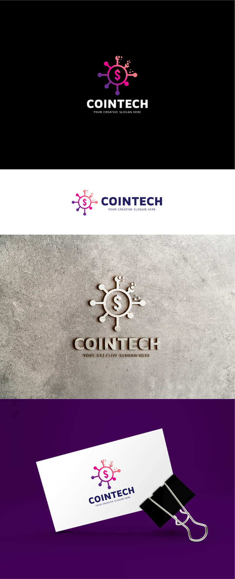Coin Tech Logo Design Template #370855 - TemplateMonster