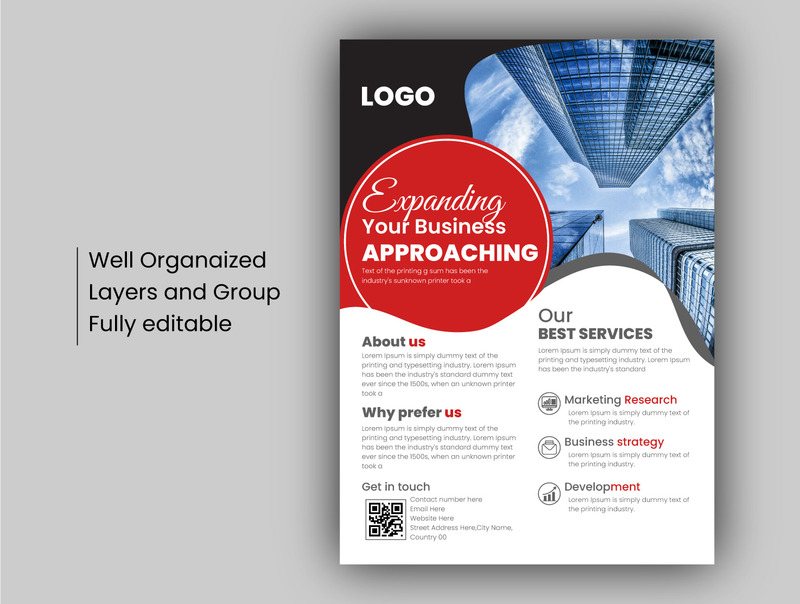 Business flyer design layout #373007 - TemplateMonster