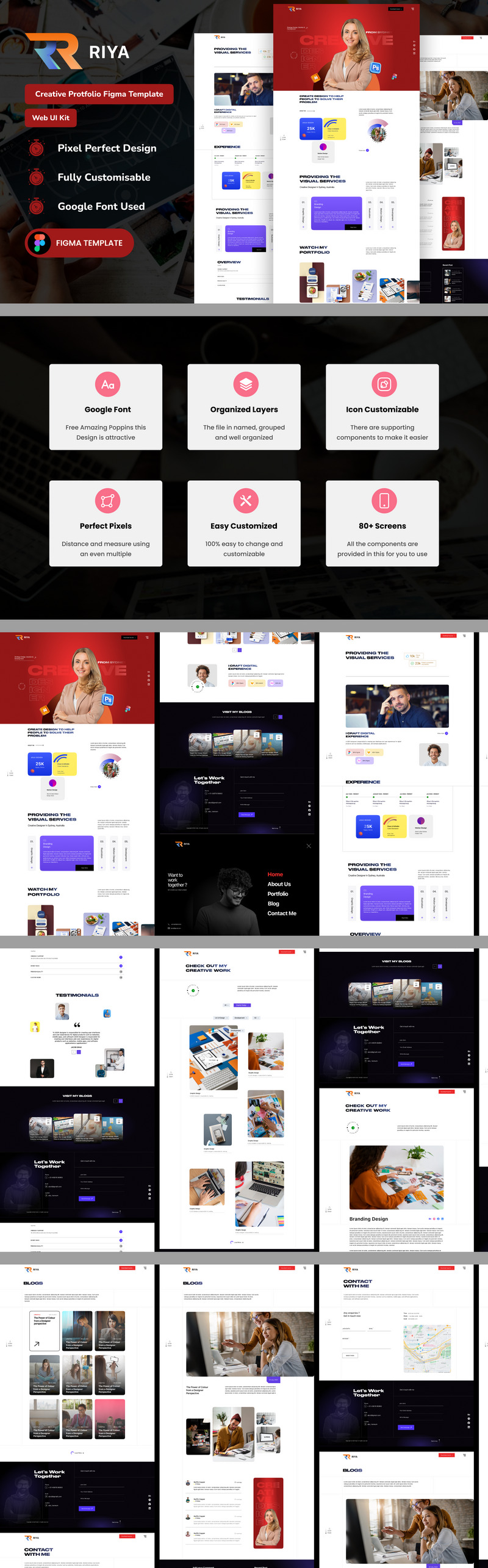 Riya - Creative Portfolio Figma Template - TemplateMonster