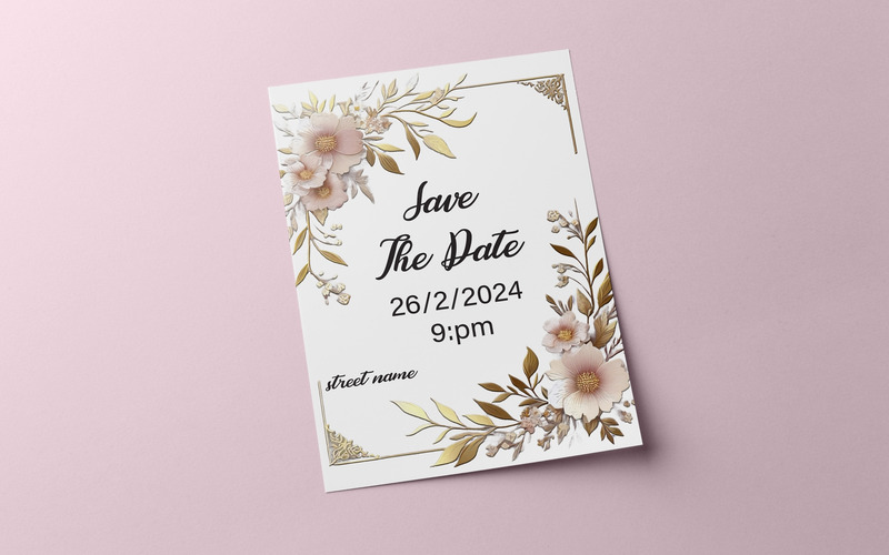 Floral Design For An Invitation Card - TemplateMonster