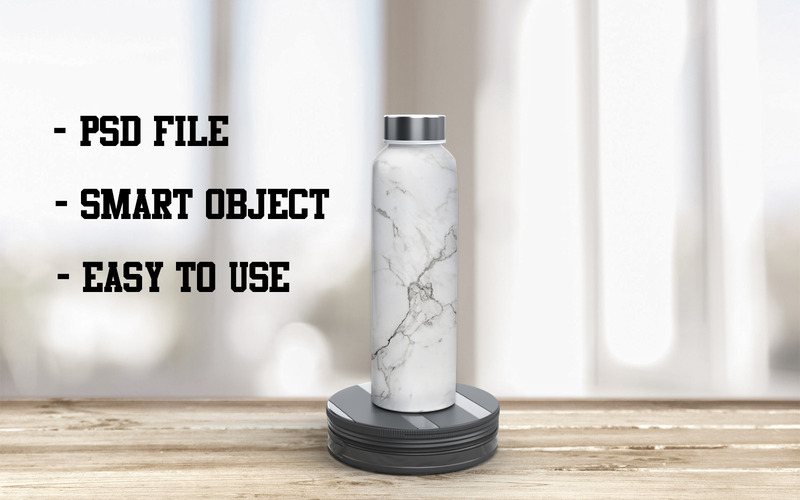 PSD Bottle Mockup Template Smart Object With Background