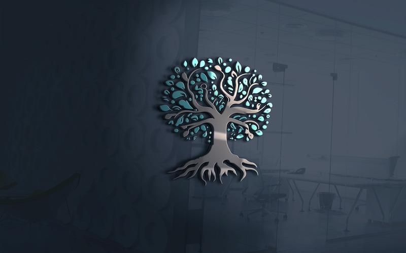 Simple Tree Logo Vector File #373038 - TemplateMonster