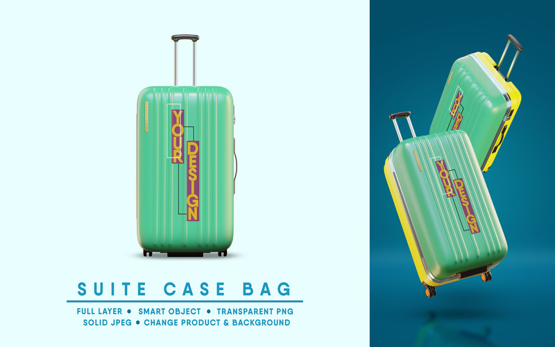 Suite Case Bag Mockup I Easy Editable - TemplateMonster