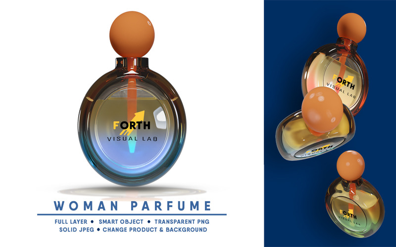 Woman Parfume Mockup I Easy Editable - TemplateMonster