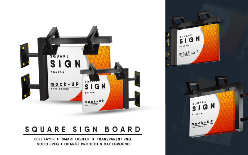 Square Sign Board I Easy Editable #400491 - TemplateMonster