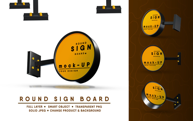 Round Sign Board I Easy Editable #400488 - TemplateMonster
