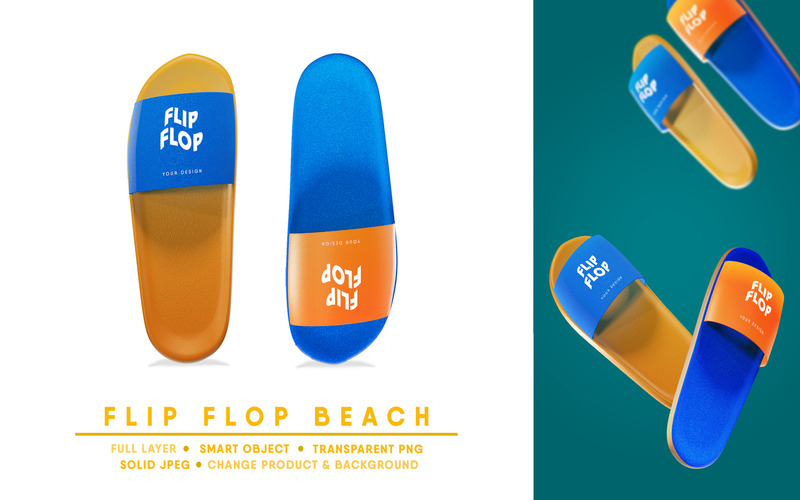 Flip Flop Beach Mockup I Easy Editable - TemplateMonster