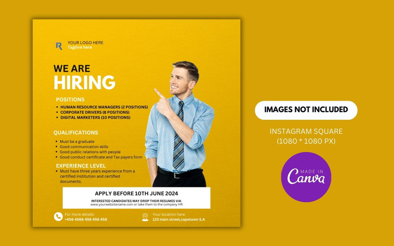 Hiring Modern Canva Design Template #402657 - TemplateMonster