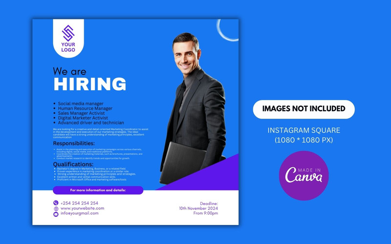 Employment Position Canva Design Template - TemplateMonster