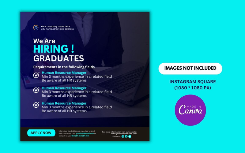 We Are Hiring Graduates Canva Design Template